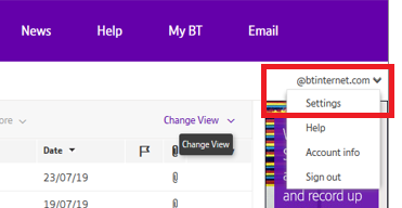Setting up an external email address in BT Email | BT Help
